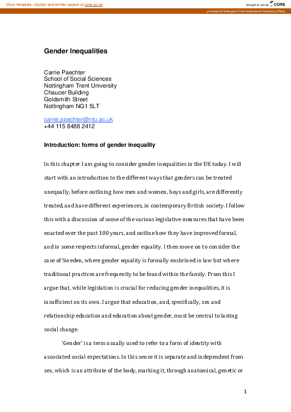 (PDF) Gender inequalities