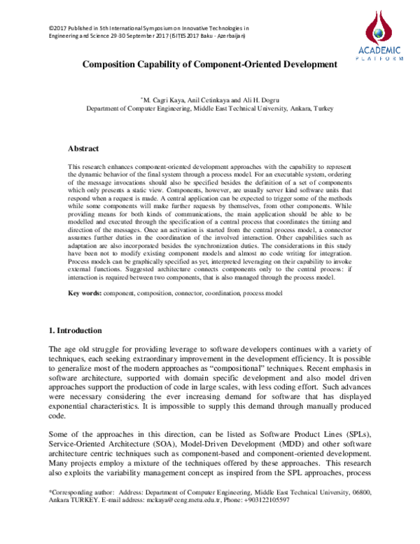 (PDF) Composition capability of Component-Oriented Development