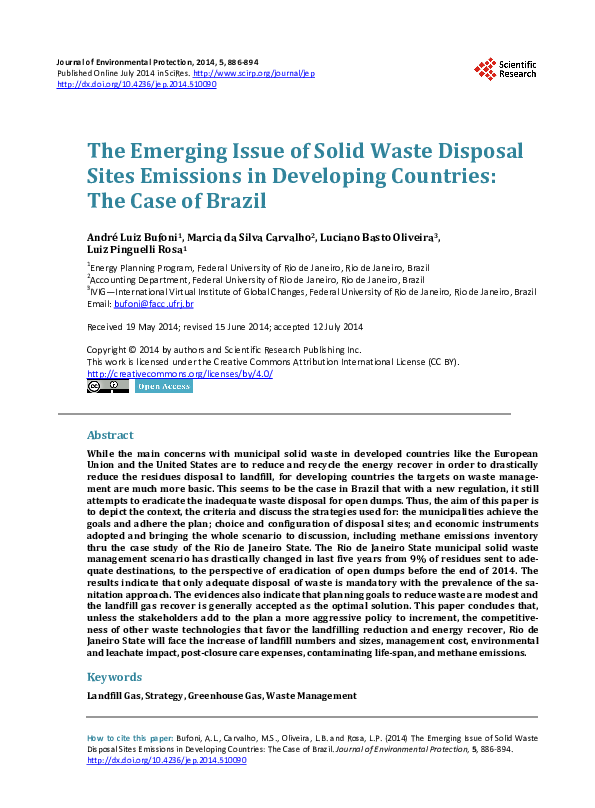 (PDF) The Emerging Issue of Solid Waste Disposal Sites Emissions in ...