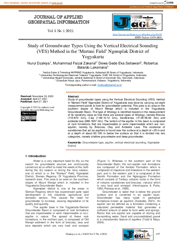 (PDF) Study of Groundwater Types Using the Vertical Electrical Sounding ...