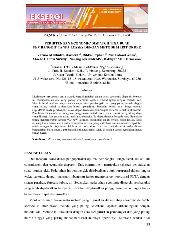 (PDF) Perhitungan Economic Dispatch Tiga Buah Pembangkit Tanpa Losses ...