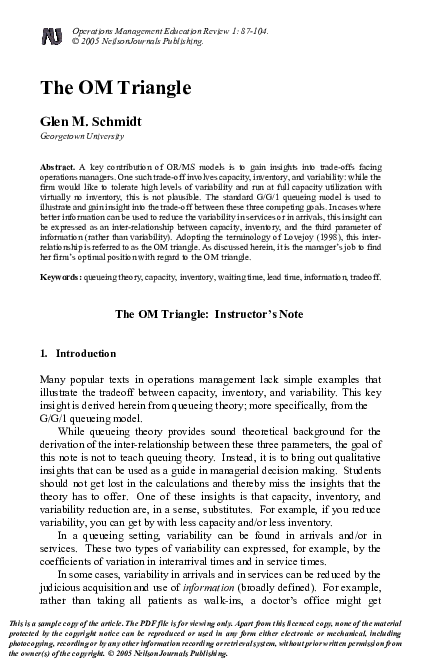 (PDF) The OM Triangle