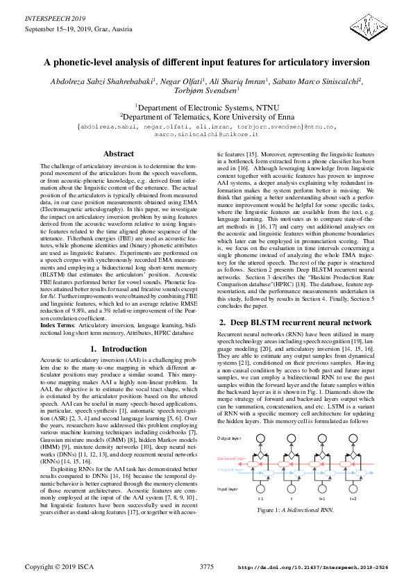 (PDF) A Phonetic-Level Analysis of Different Input Features for ...