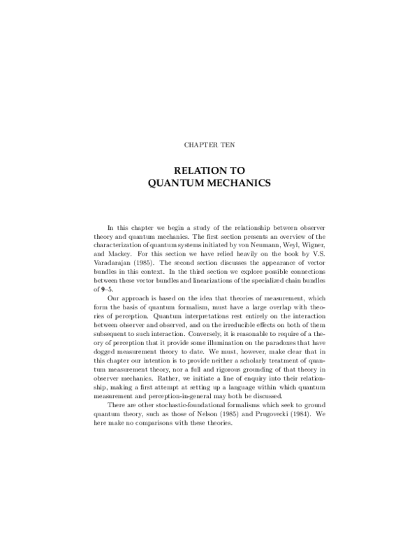 (PDF) Relation to Quantum Mechanics