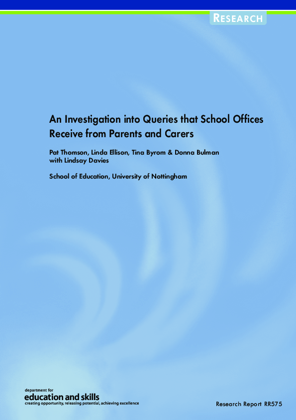 (PDF) An investigation into queries that school offices receive from ...