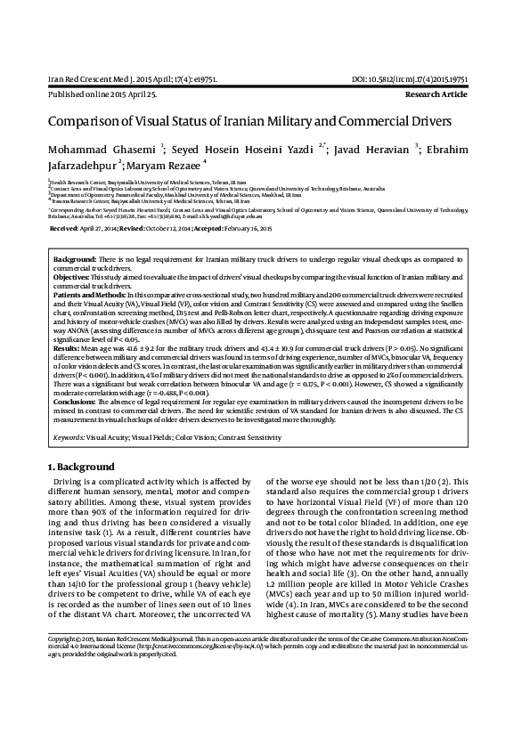 (PDF) Comparison of Visual Status of Iranian Military and Commercial ...