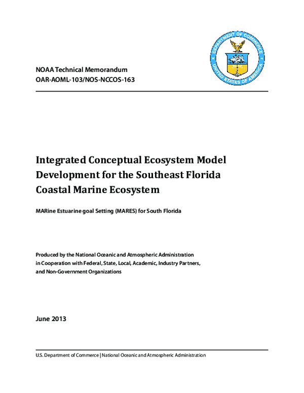 (PDF) Integrated Conceptual Ecosystem Model Development for the Florida ...
