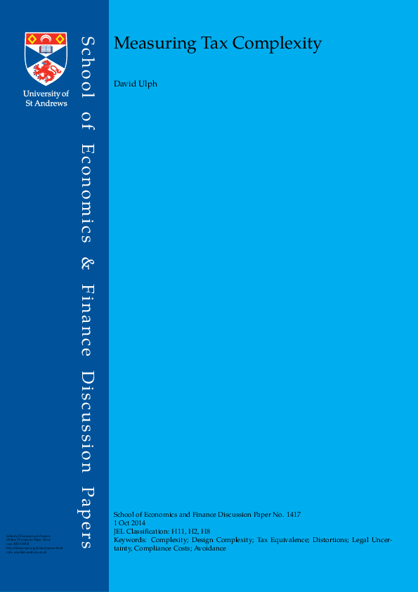 (PDF) Measuring Tax Complexity