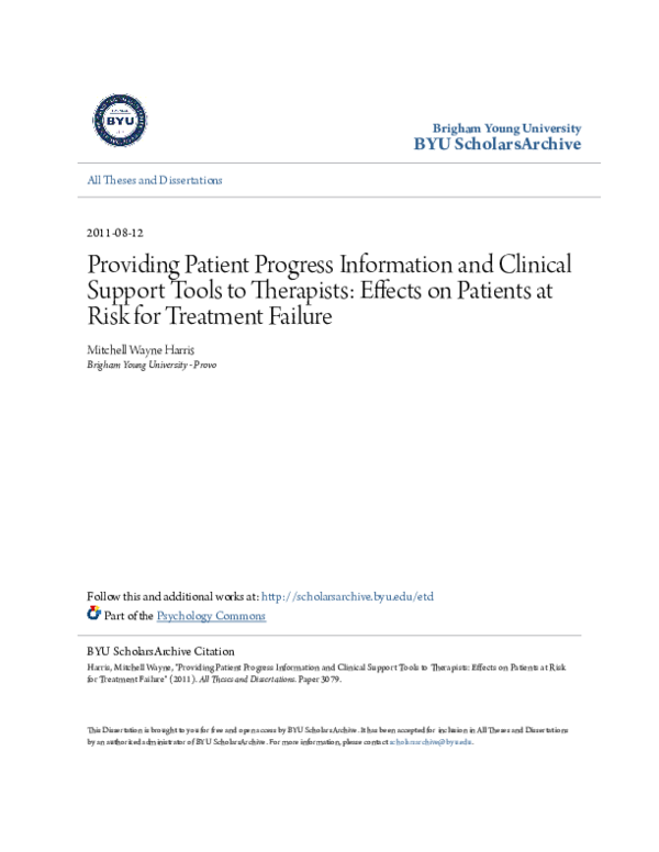 (PDF) Providing patient progress information and clinical support tools ...