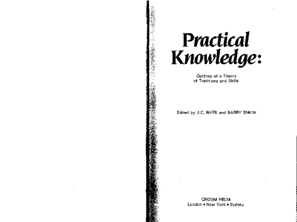 (PDF) Practical knowledge: outlines of a theory of traditions and skills
