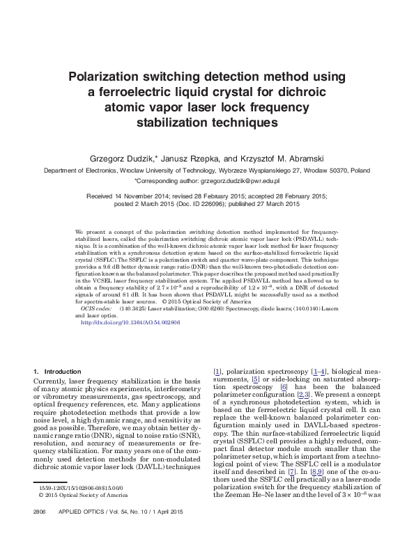 (PDF) Polarization switching detection method using a ferroelectric ...