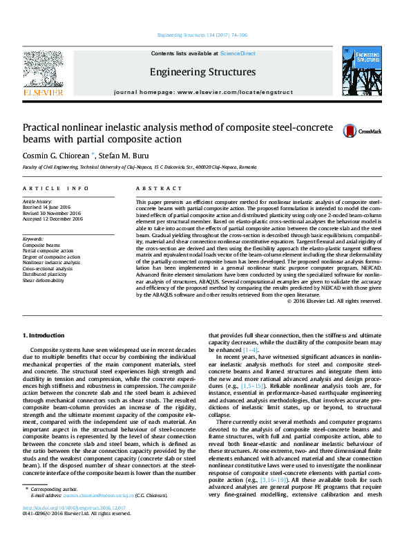 (PDF) Practical nonlinear inelastic analysis method of composite steel ...