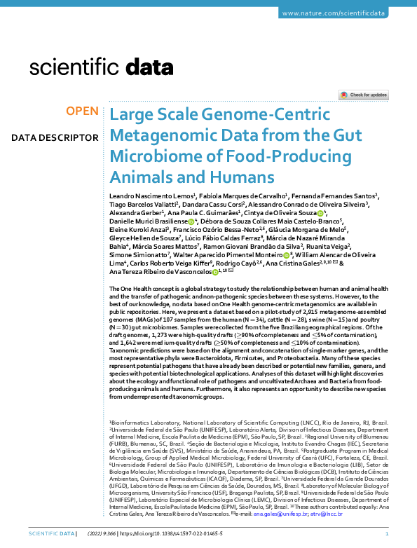 (PDF) Large Scale Genome-Centric Metagenomic Data from the Gut ...