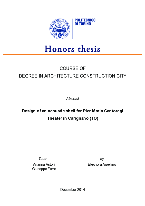 (PDF) Honors thesis COURSE OF DEGREE IN ARCHITECTURE CONSTRUCTION CITY