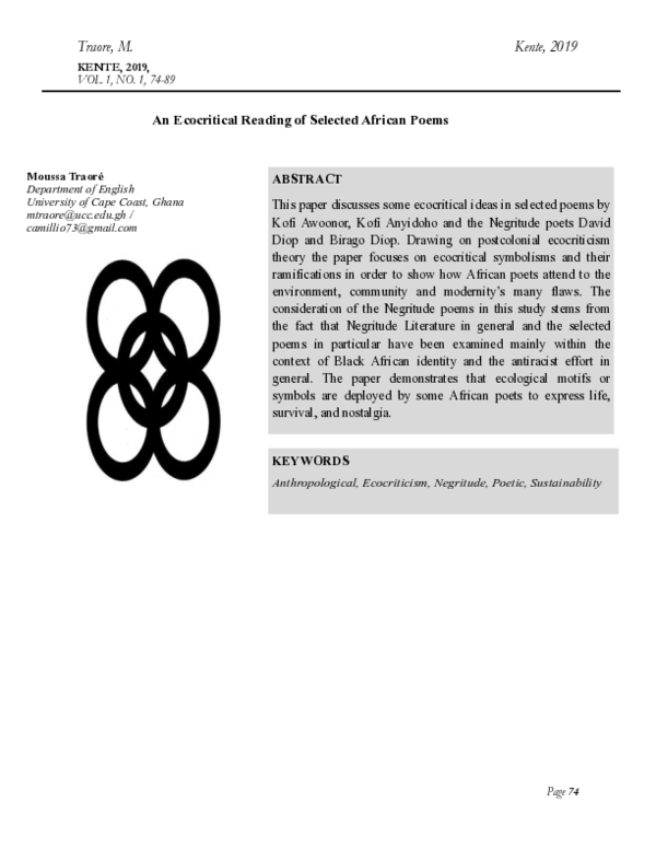(PDF) An Ecocritical Reading of Selected African Poems