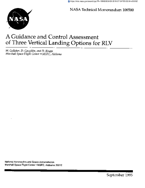 (PDF) A guidance and control assessment of three vertical landing ...