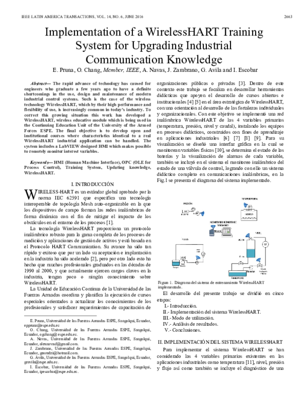 (PDF) Implementation of a WirelessHART Training System for Upgrading ...