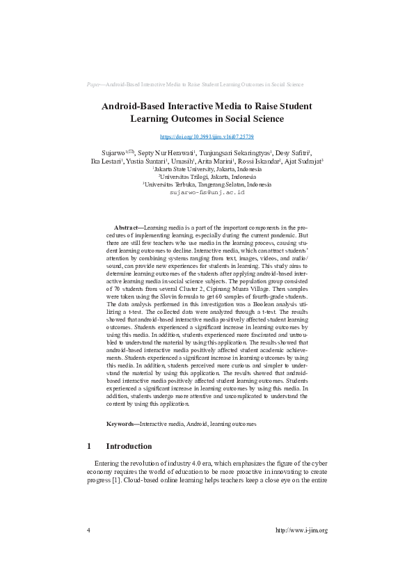 (PDF) Android-Based Interactive Media to Raise Student Learning Outcomes in Social Science