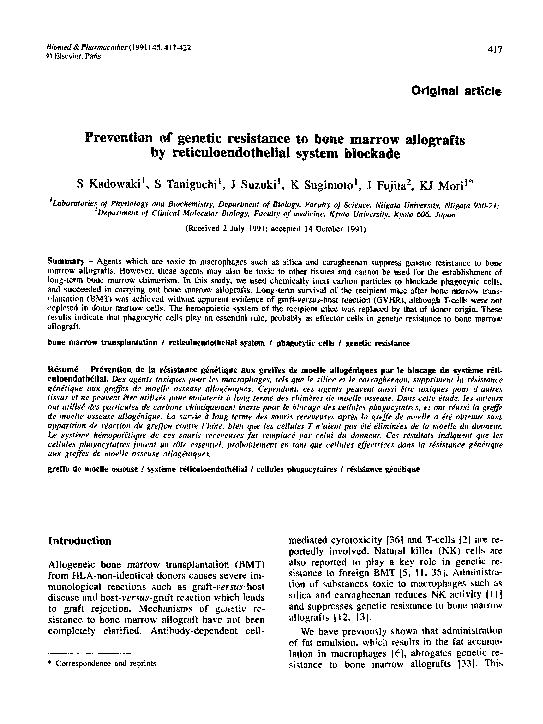 (PDF) Prevention of genetic resistance to bone marrow allografts by ...