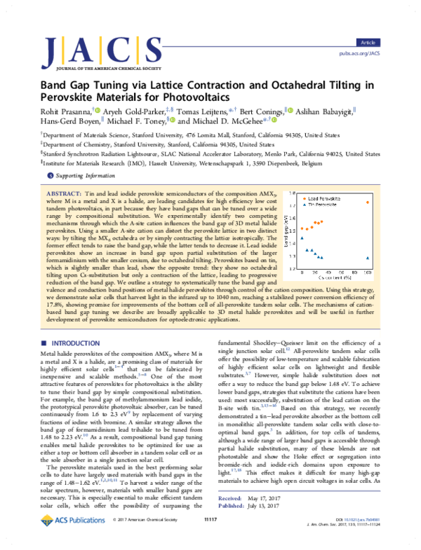 (PDF) Band Gap Tuning via Lattice Contraction and Octahedral Tilting in Perovskite Materials for ...