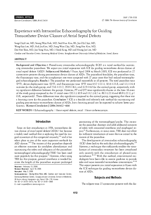 (PDF) Experience with Intracardiac Echocardiography for Guiding ...