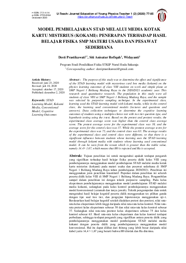 (PDF) Model Pembelajaran Stad Melalui Media Kotak Kartu Misterius ...