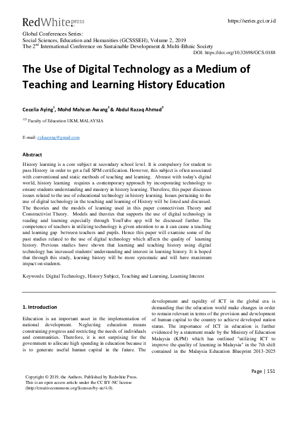(PDF) The Use of Digital Technology as a Medium of Teaching and ...