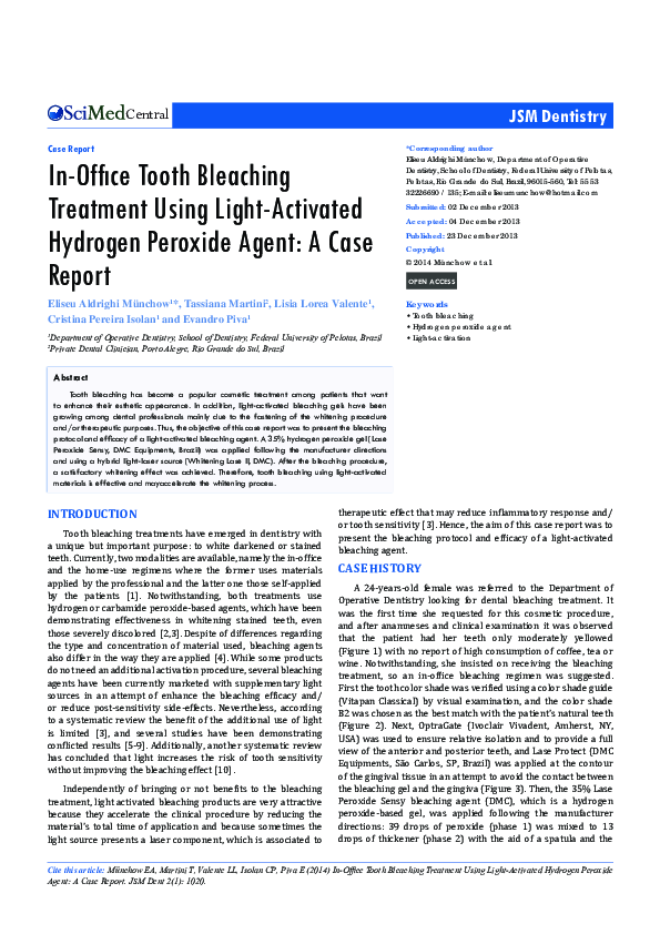 (PDF) In-Office Tooth Bleaching Treatment Using Light-Activated ...