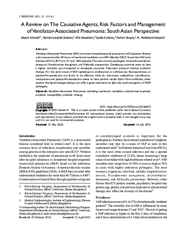 (PDF) A Review on The Causative Agents, Risk Factors and Management of ...
