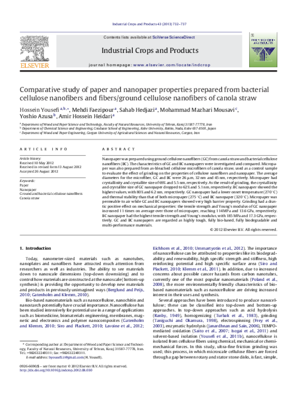 (PDF) Comparative study of paper and nanopaper properties prepared from ...