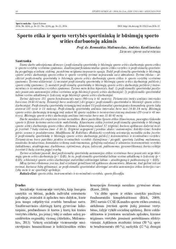 (PDF) Sport Ethics and the Values of Sport from the Point Of View of ...