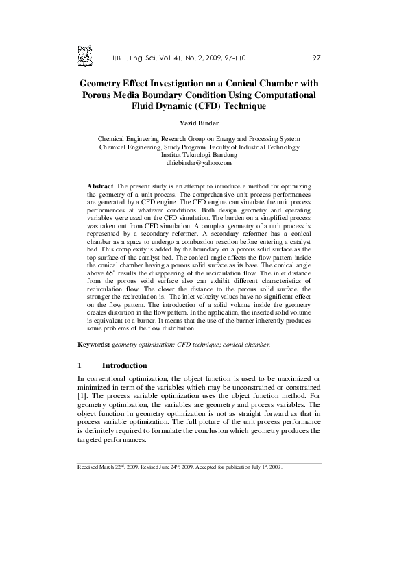 (PDF) Geometry Effect Investigation on a Conical Chamber with Porous ...