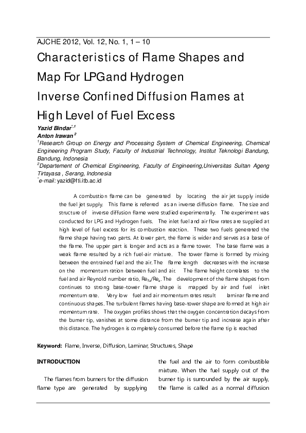 (PDF) Characteristics of Flame Shapes and Map For LPG and Hydrogen ...