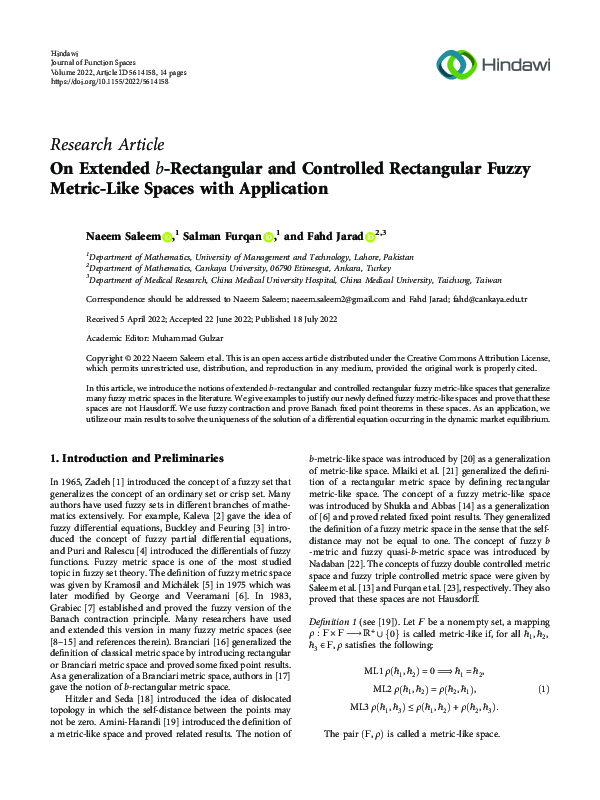 Pdf On Extended B Rectangular And Controlled Rectangular Fuzzy Metric Like Spaces With