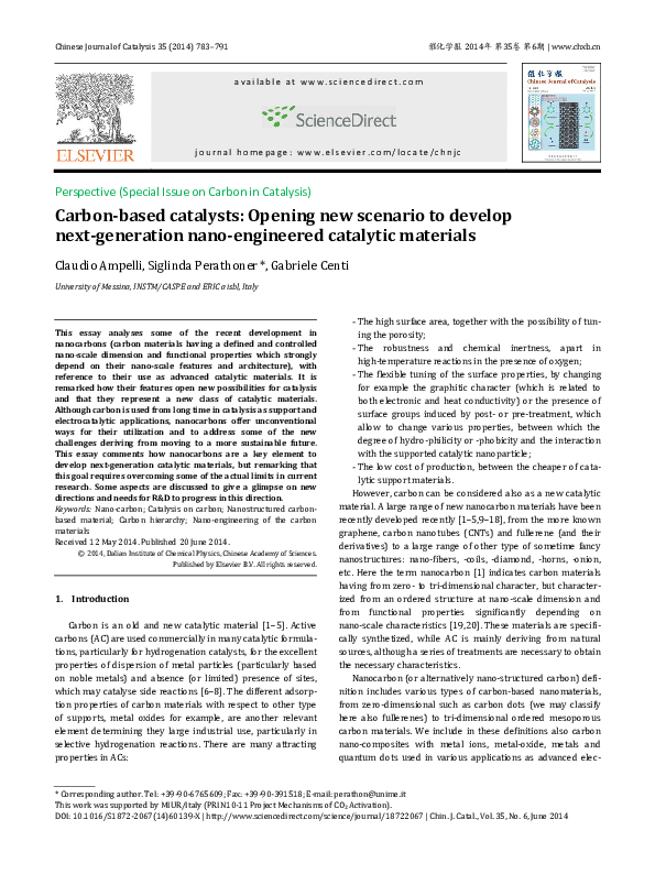 (PDF) Carbon-based catalysts: Opening new scenario to develop next ...