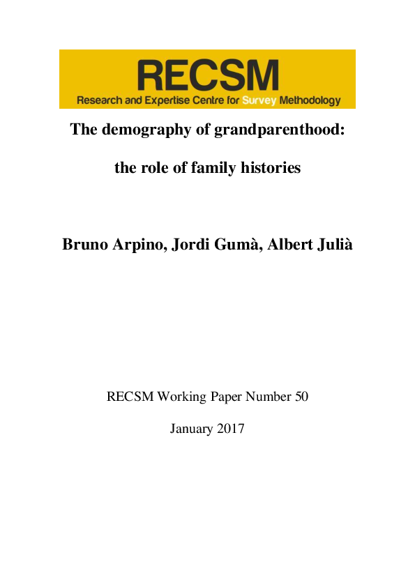 (PDF) The demography of grandparenthood: the role of family histories