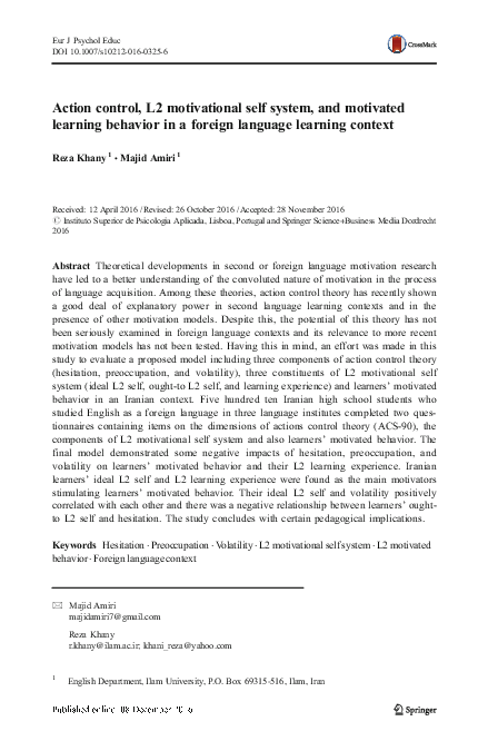 (PDF) Action control, L2 motivational self system, and motivated ...