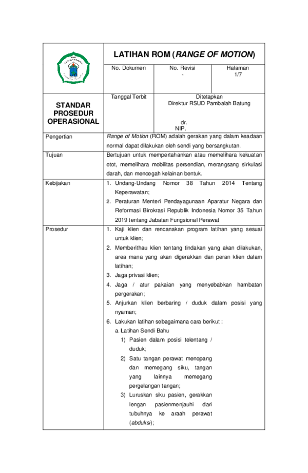 (PDF) LATIHAN ROM (RANGE OF MOTION