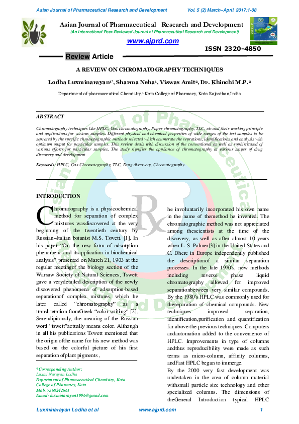 (PDF) Asian Journal of Pharmaceutical Research and Development