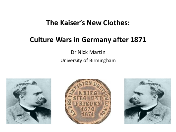 (PDF) The Kaiser's New Clothes: Culture Wars in Germany after 1871 (2021)