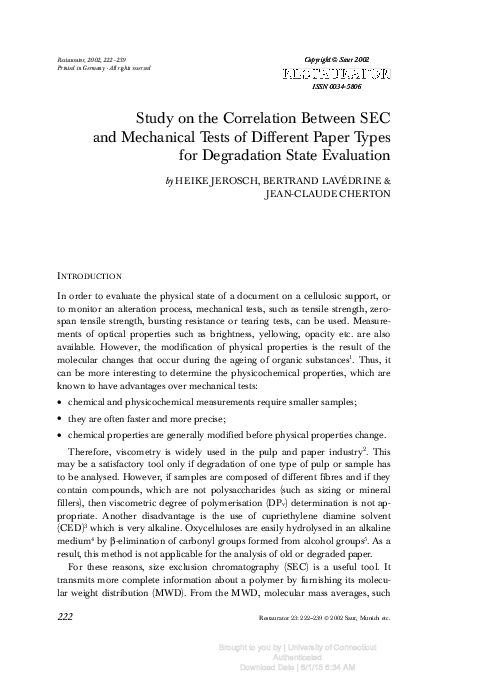 (PDF) Study on the Correlation Between SEC and Mechanical Tests of ...