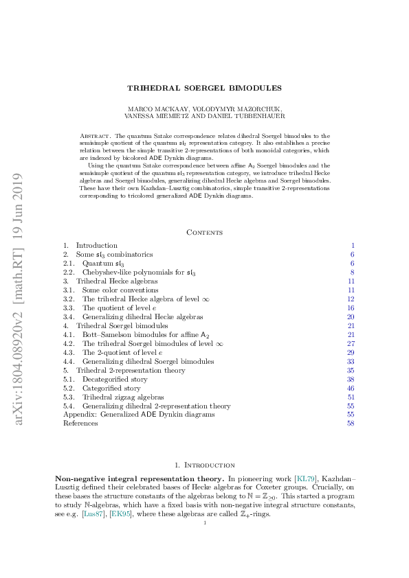 (PDF) Trihedral Soergel bimodules