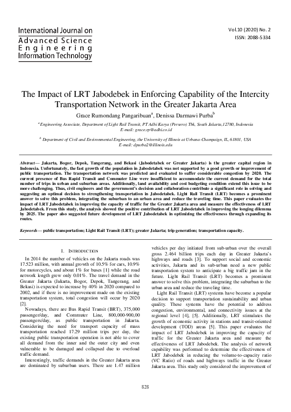 (PDF) The Impact of LRT Jabodebek in Enforcing Capability of the ...