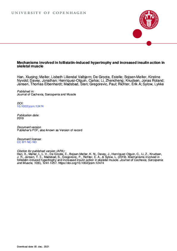 (PDF) Mechanisms involved in follistatin‐induced hypertrophy and ...