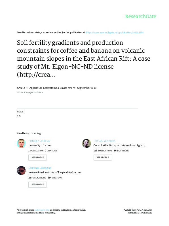 (PDF) Soil fertility gradients and production constraints for coffee ...