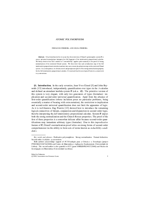 (PDF) Atomic polymorphism | Fernando Ferreira - Academia.edu