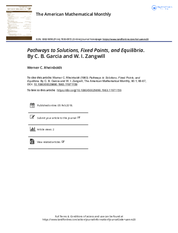 (PDF) Pathways to Solutions, Fixed Points, and Equilibria