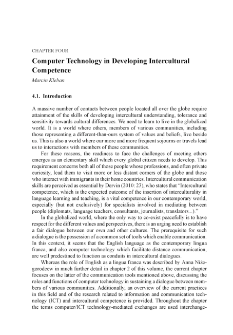 (PDF) Computer technology in developing intercultural competence