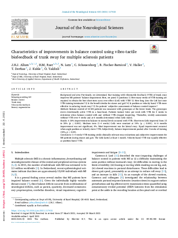 (PDF) Characteristics of improvements in balance control using vibro ...