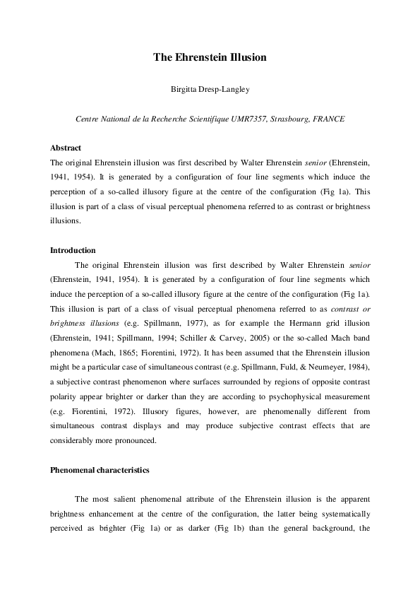 (PDF) Ehrenstein illusion